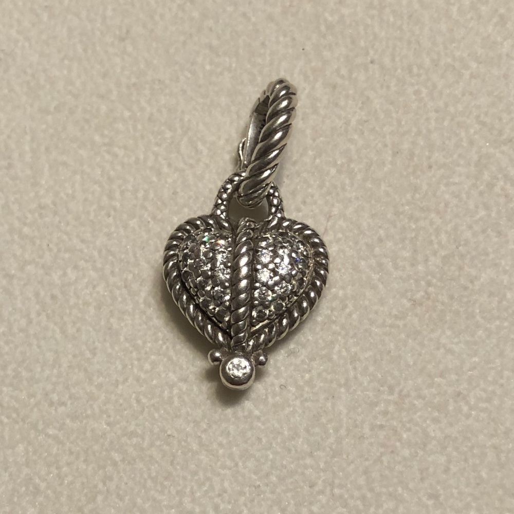 Judith Ripka Heart Diamonique Enhancer~Pendant Ss - Gem